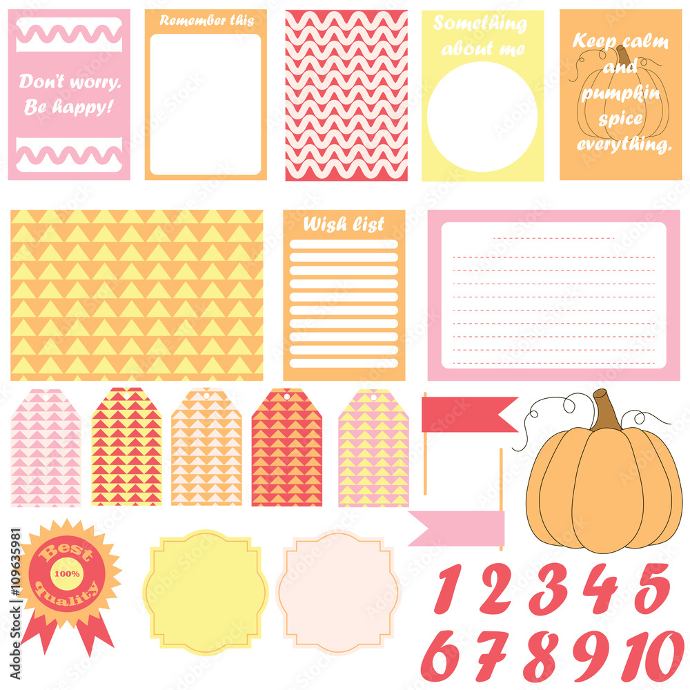 Signs and symbols for organized your planner. Template for scrapbooking ...