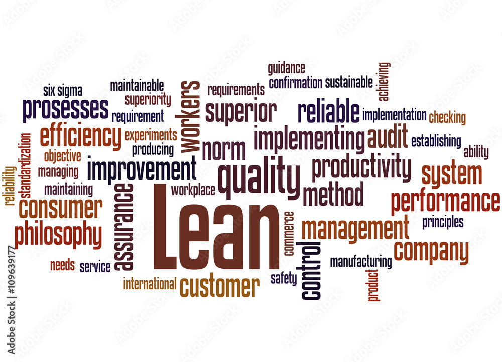 Lean - management approach, word cloud concept 5 Stock Illustration ...