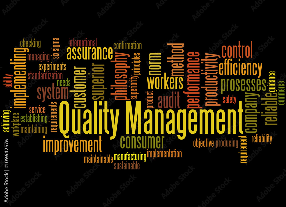 Quality Management, word cloud concept 5 Stock Illustration | Adobe Stock
