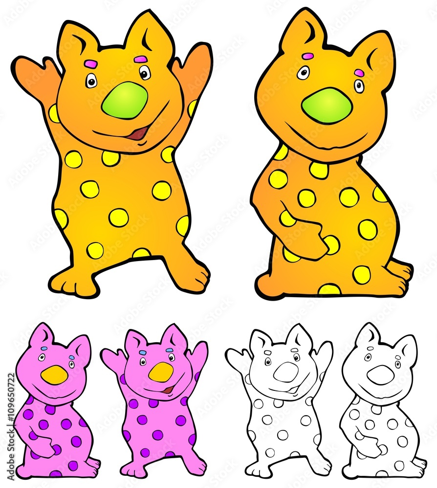Cartoon creature with variations Stock Vector | Adobe Stock