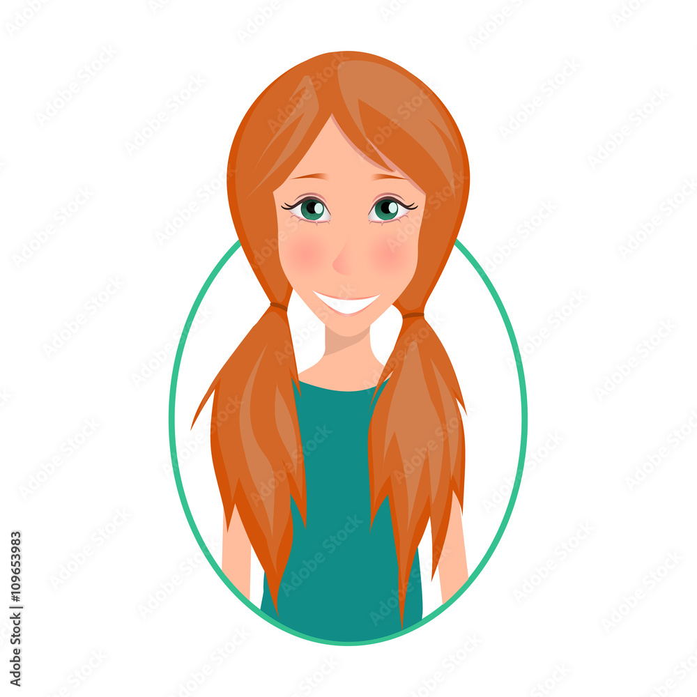 Smiling Girl. Stock Vector | Adobe Stock