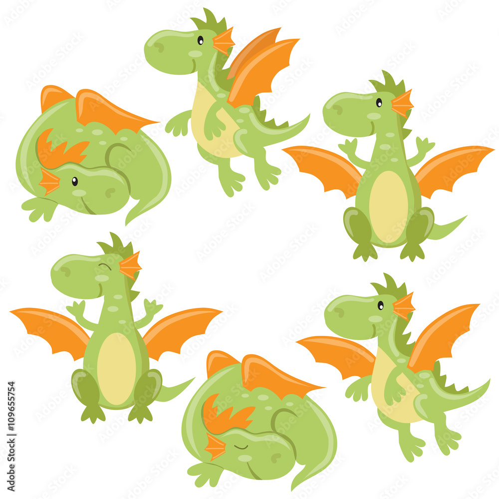 Cute dragon vector illustration Stock Vector | Adobe Stock