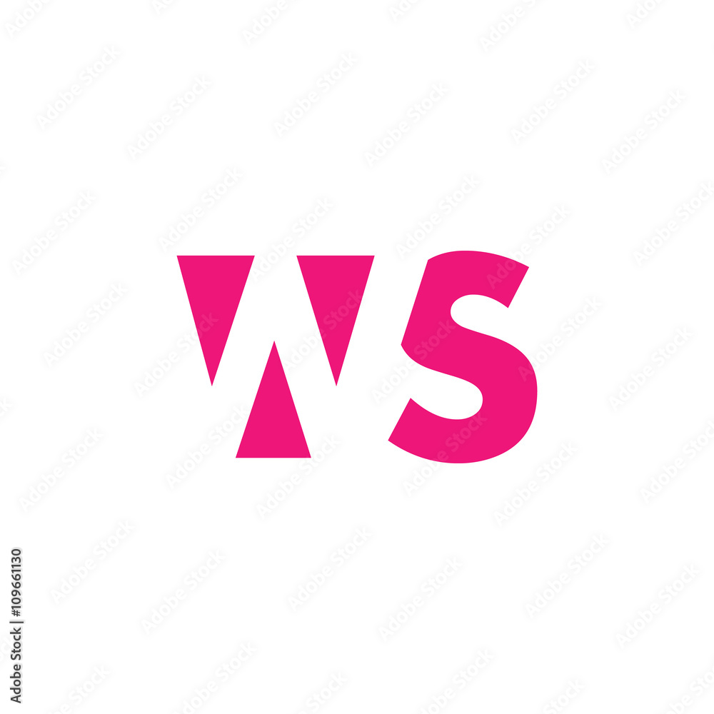 WS Logo. Vector Graphic Branding Letter Element. White Background Stock ...