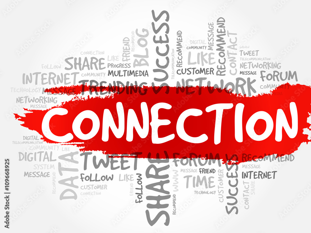 Connection word cloud, business concept Stock Vector | Adobe Stock
