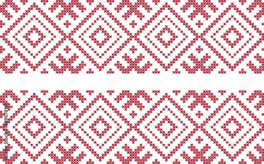 Embroidered pattern on transparent background Stock Vector | Adobe Stock