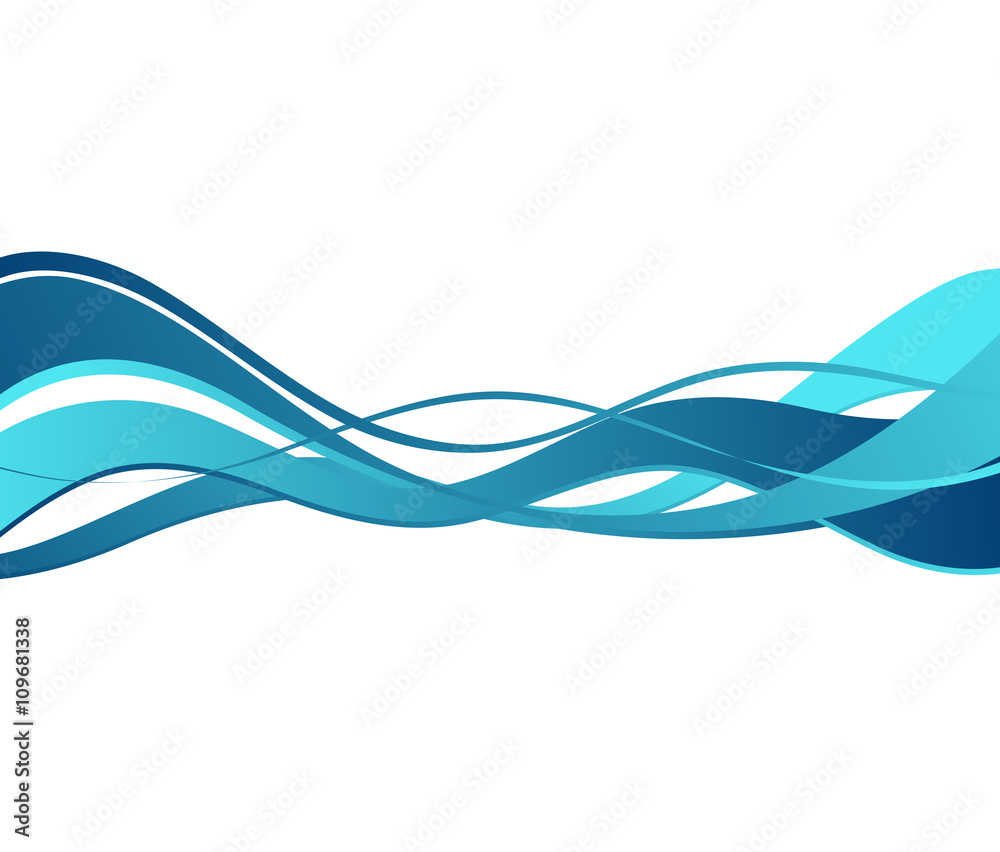 Abstract blue color wave design element. Stock Vector | Adobe Stock