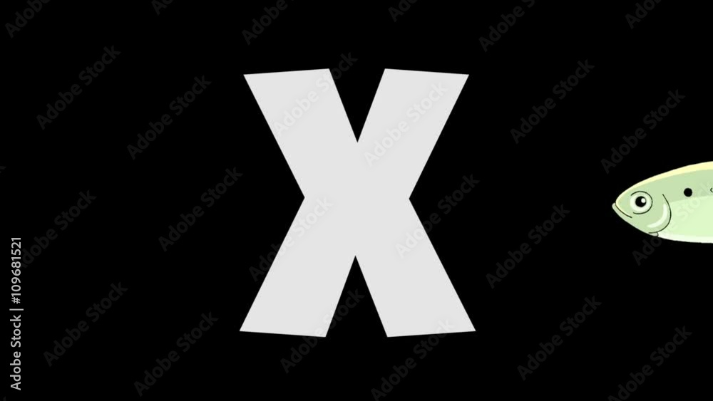 Letter X and X-ray fish (background) Animated animal alphabet. HD ...