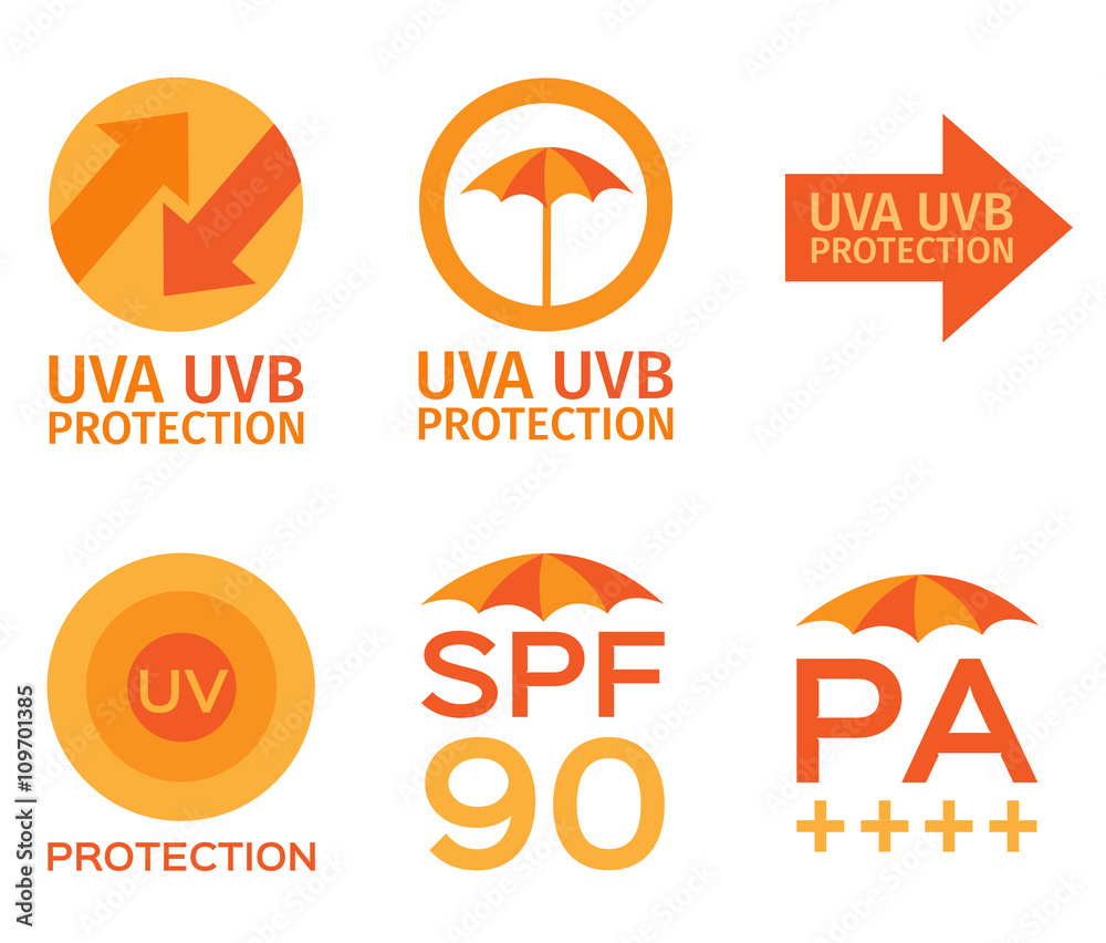 uva, uvb, spf logo Stock Vector | Adobe Stock