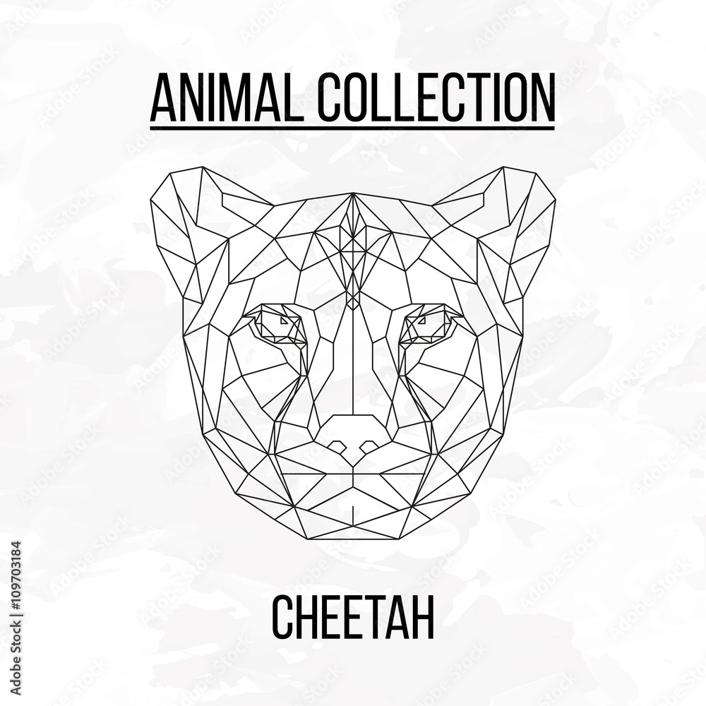 Geometric cheetah head Stock Vector | Adobe Stock