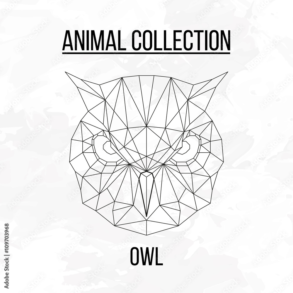 Geometric owl head Stock Vector | Adobe Stock