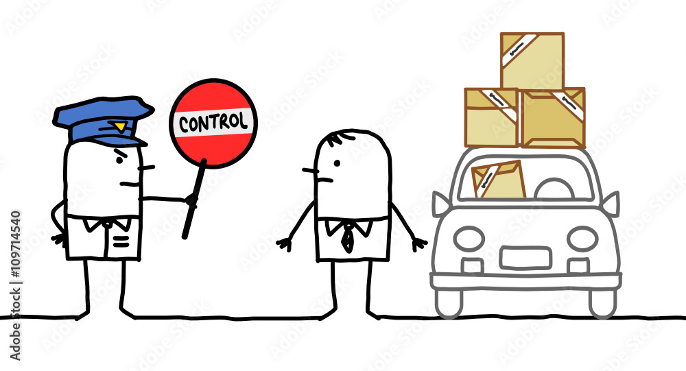 cartoon characters - police control - packs Stock Vector | Adobe Stock