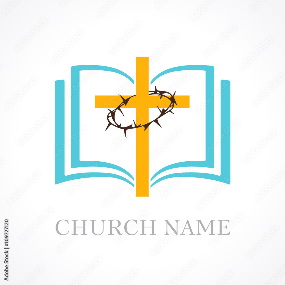 Cross bible church logo. Template logo for the church in the form of a ...