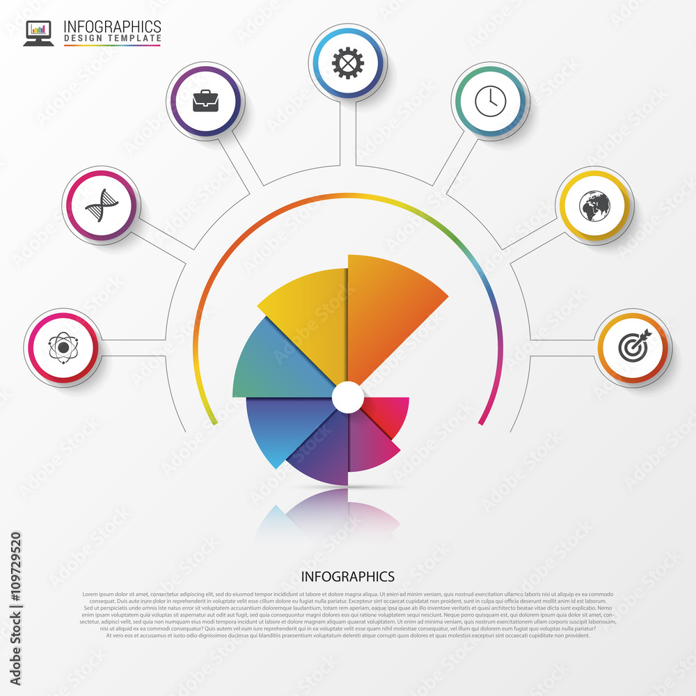 Modern infographics options banner. Spiral pie chart. Vector Stock ...