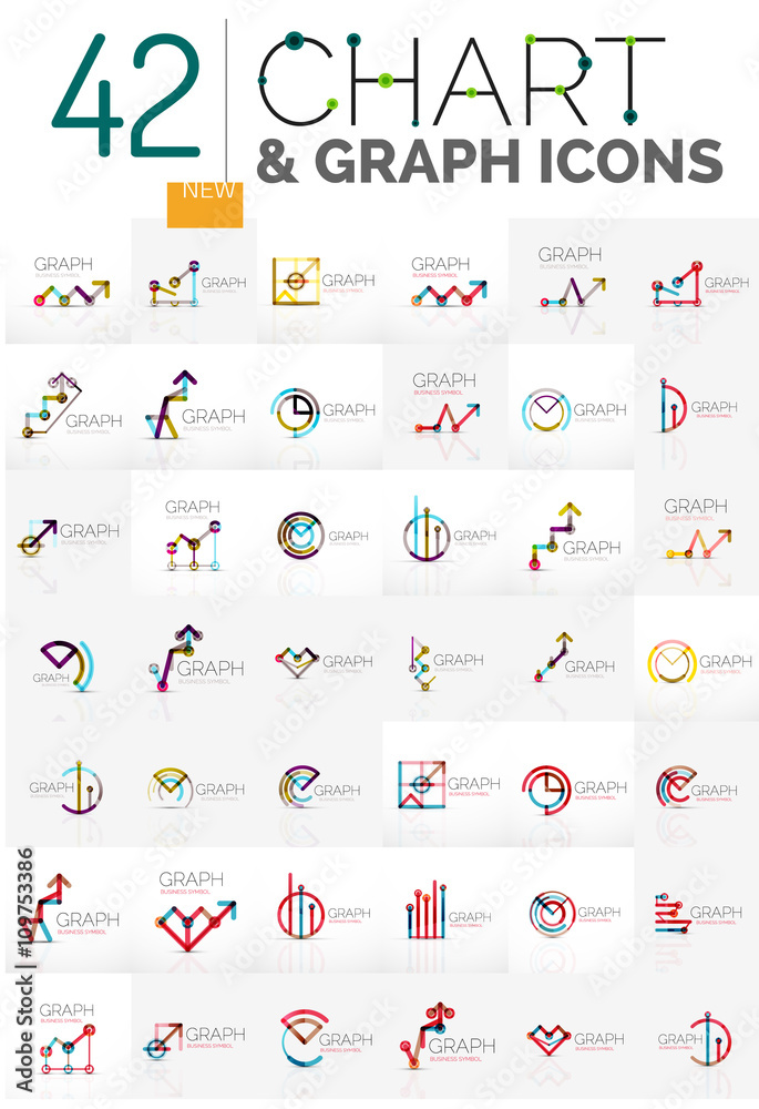 Collection of chart logos Stock Vector | Adobe Stock
