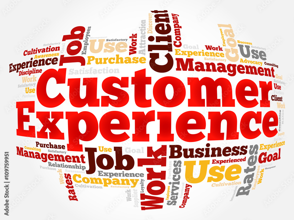 Customer Experience word cloud, business concept background Stock ...