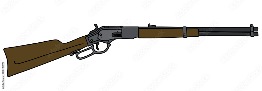 Old american rifle / Hand drawing, vector illustration Stock Vector ...