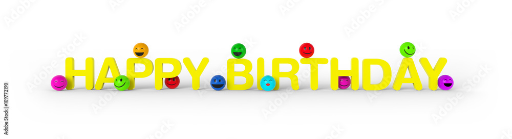 Smileys gratulieren zum Geburtstag Stock Illustration | Adobe Stock