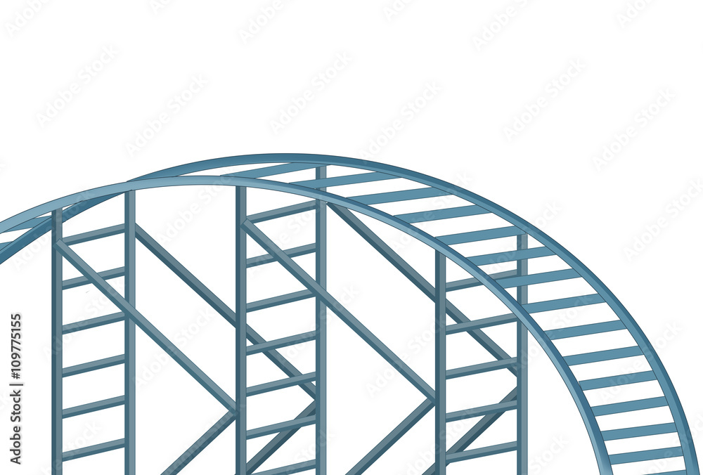 cartoon roller coaster tracks on white background - illustration for ...