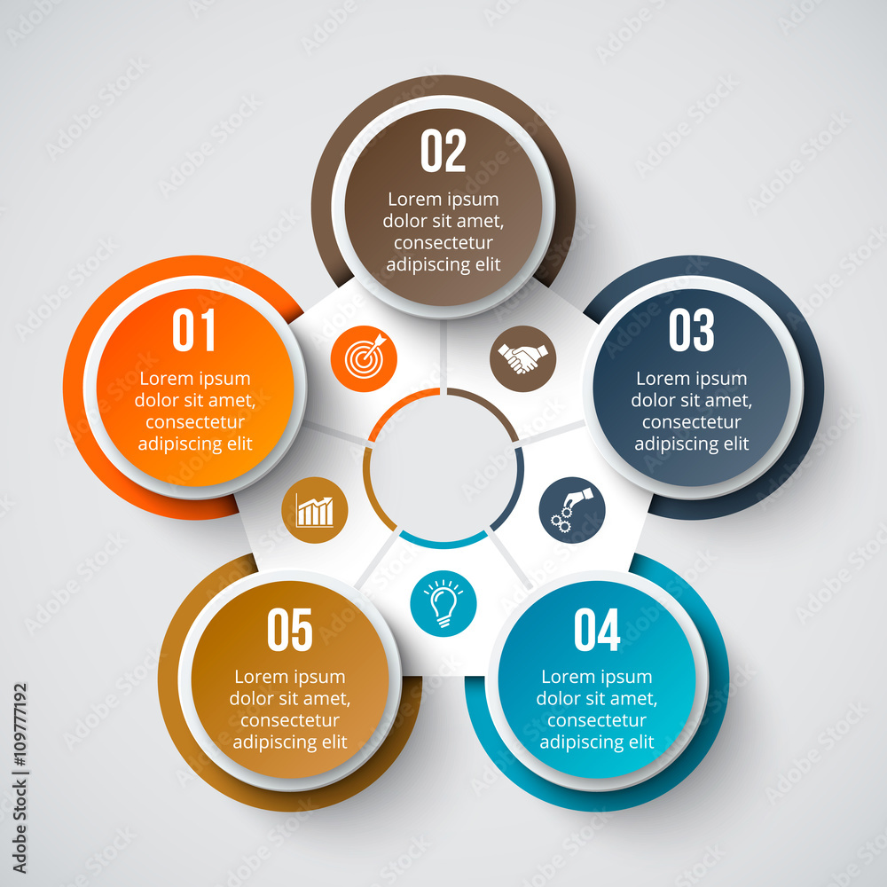 Fototapeta mapa świata dla dzieci Vector circle element for infographic. | Fototapety dla DZIECI