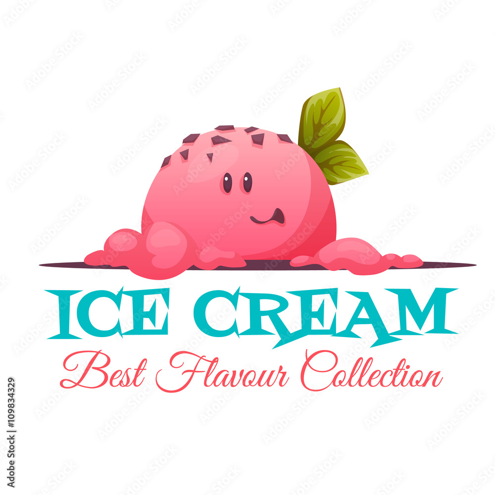 Ice cream banner with candy face. Vector illustration. Stock Vector ...