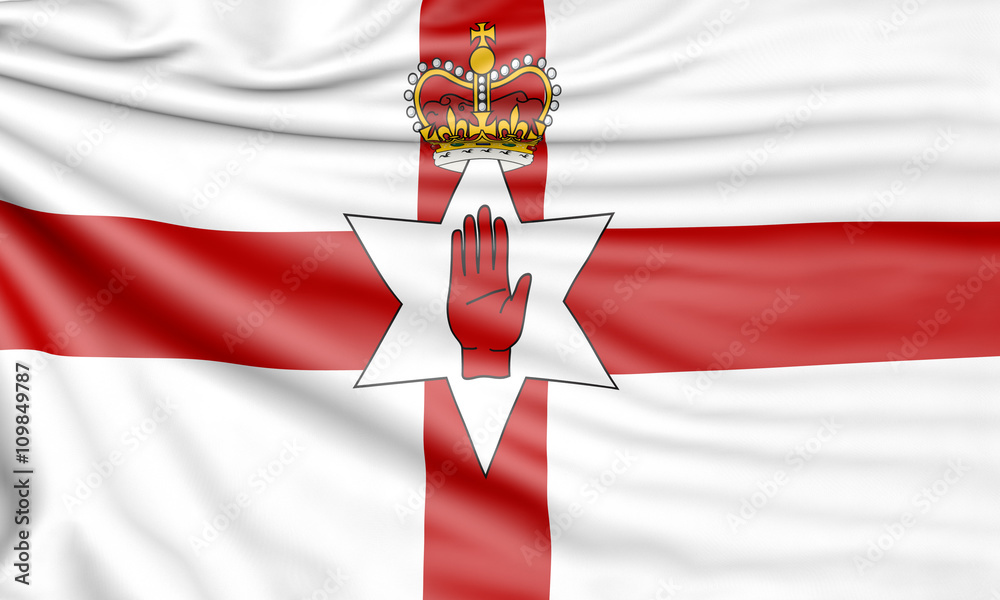 Flag of Northern Ireland, 3d illustration with fabric texture Stock ...