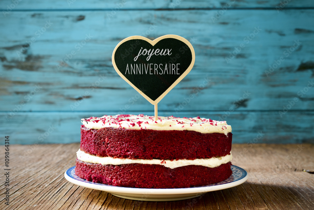 Text Joyeux Anniversaire Happy Birthday In French Stock Photo Adobe