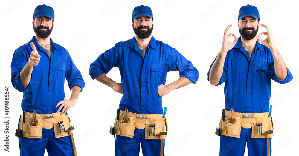 Happy plumber Stock Photo | Adobe Stock