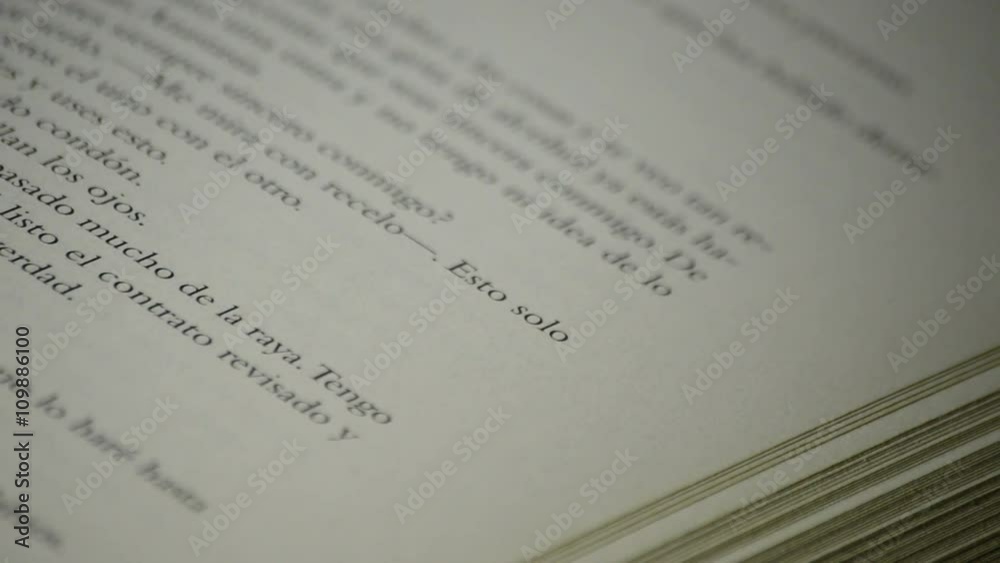 Vídeo do Stock: Texts, phrases and words in spanish of a page of a open ...