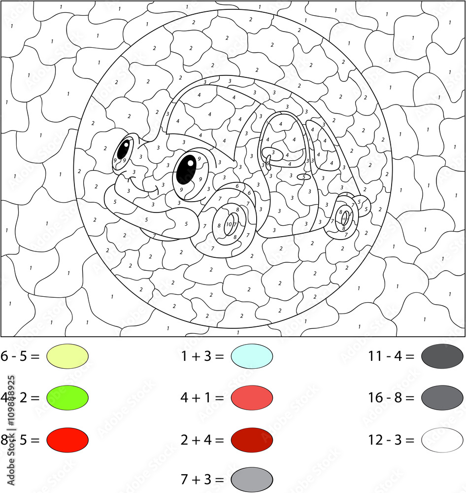 Cartoon red car. Color by number educational game for kids Stock Vector ...