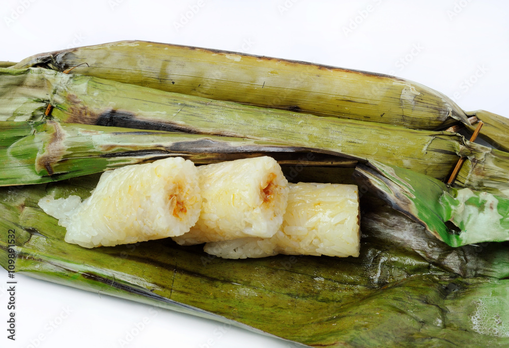 Pulut panggang or grilled glutinous rice package, Malay or Nonya ...