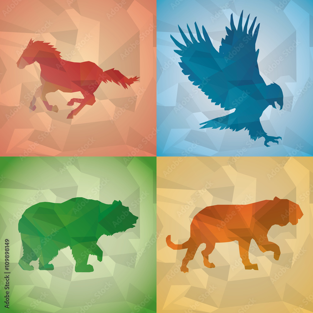 Animal design. Polygon concept. Shape and Origami icon, vector ...
