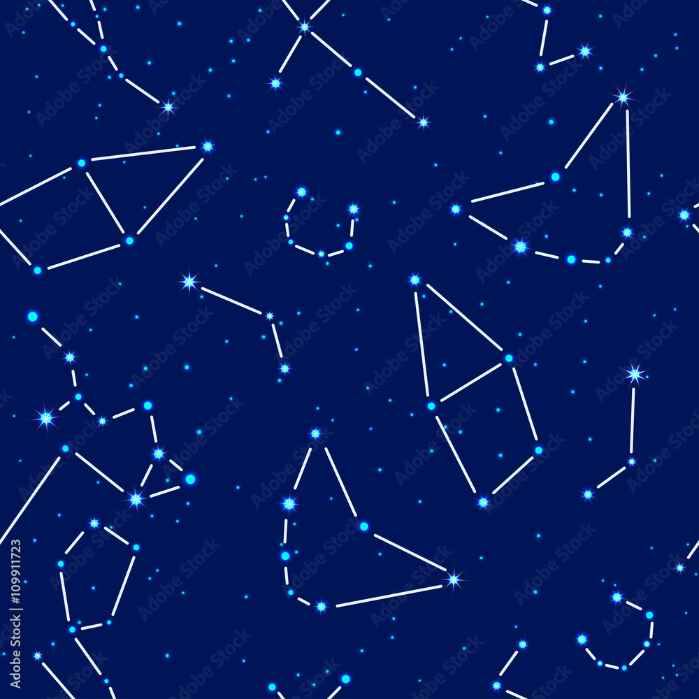 Vetor de Vector seamless pattern. Space background night sky with the ...