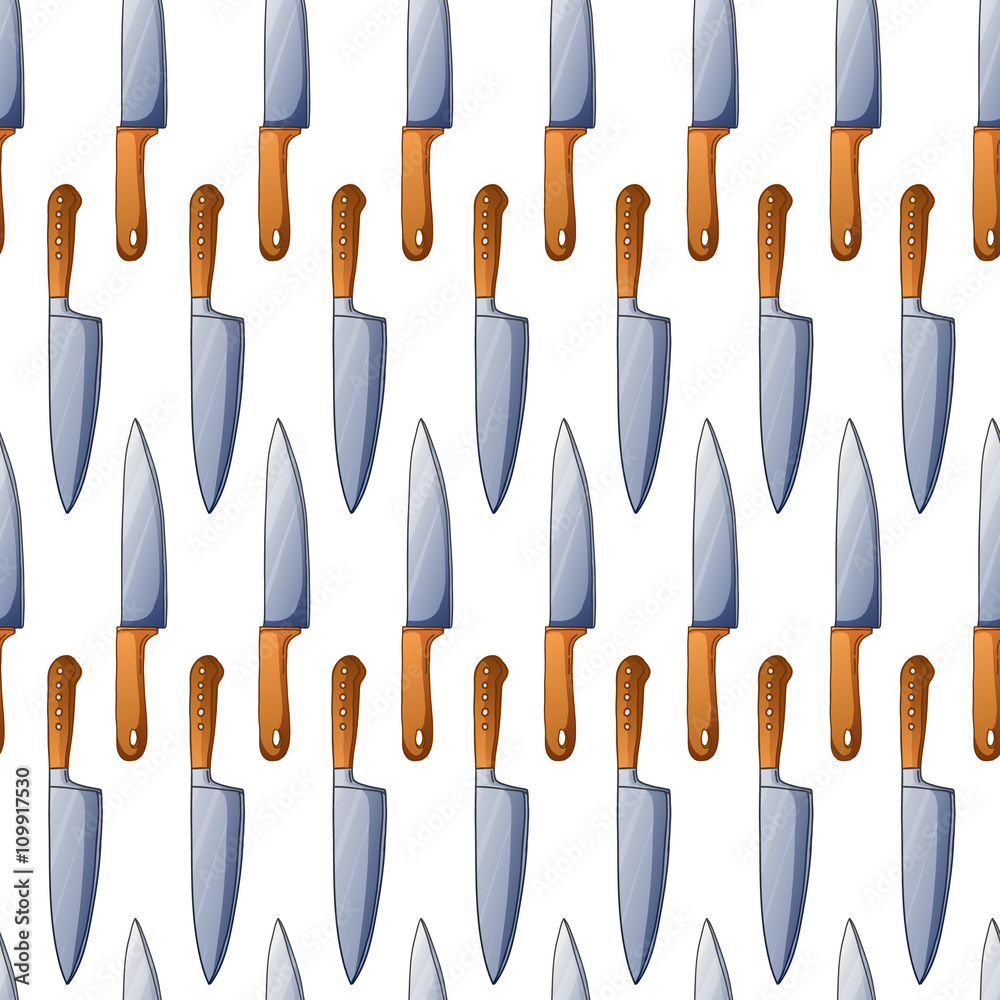 Seamless background with a pattern of knives. Background with cutlery ...
