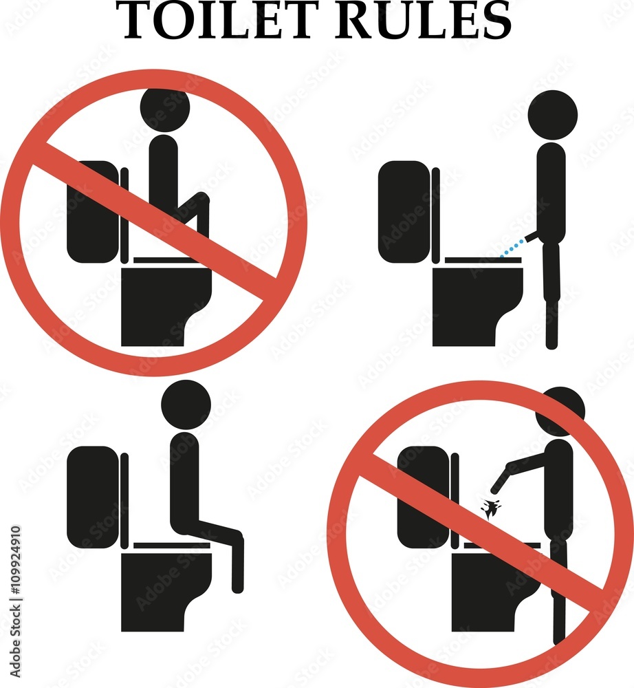 Toilet Rules Do Not Step On The Toilet Sign Stock Vector Adobe Stock