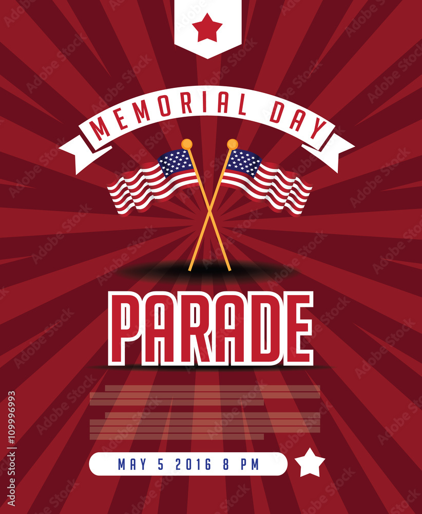 Memorial Day parade background. EPS 10 vector. Stock Vector | Adobe Stock