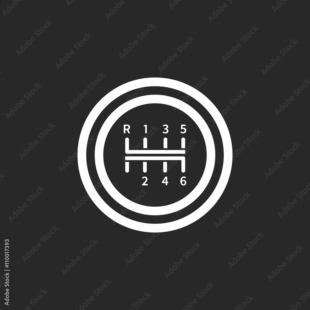 Gear shift manual transmission sign simple icon on background Stock ...
