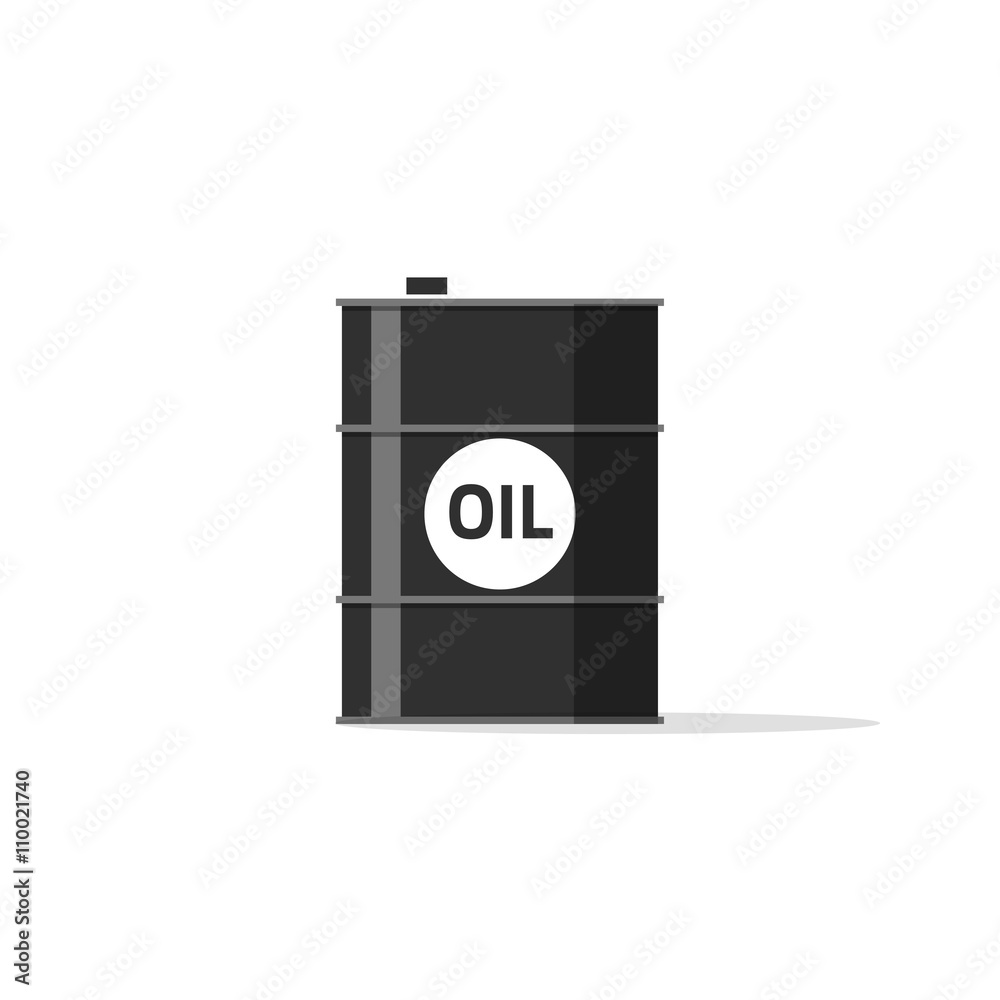 Oil barrel icon, oil tank with oil text emblem, fuel can, chemical ...