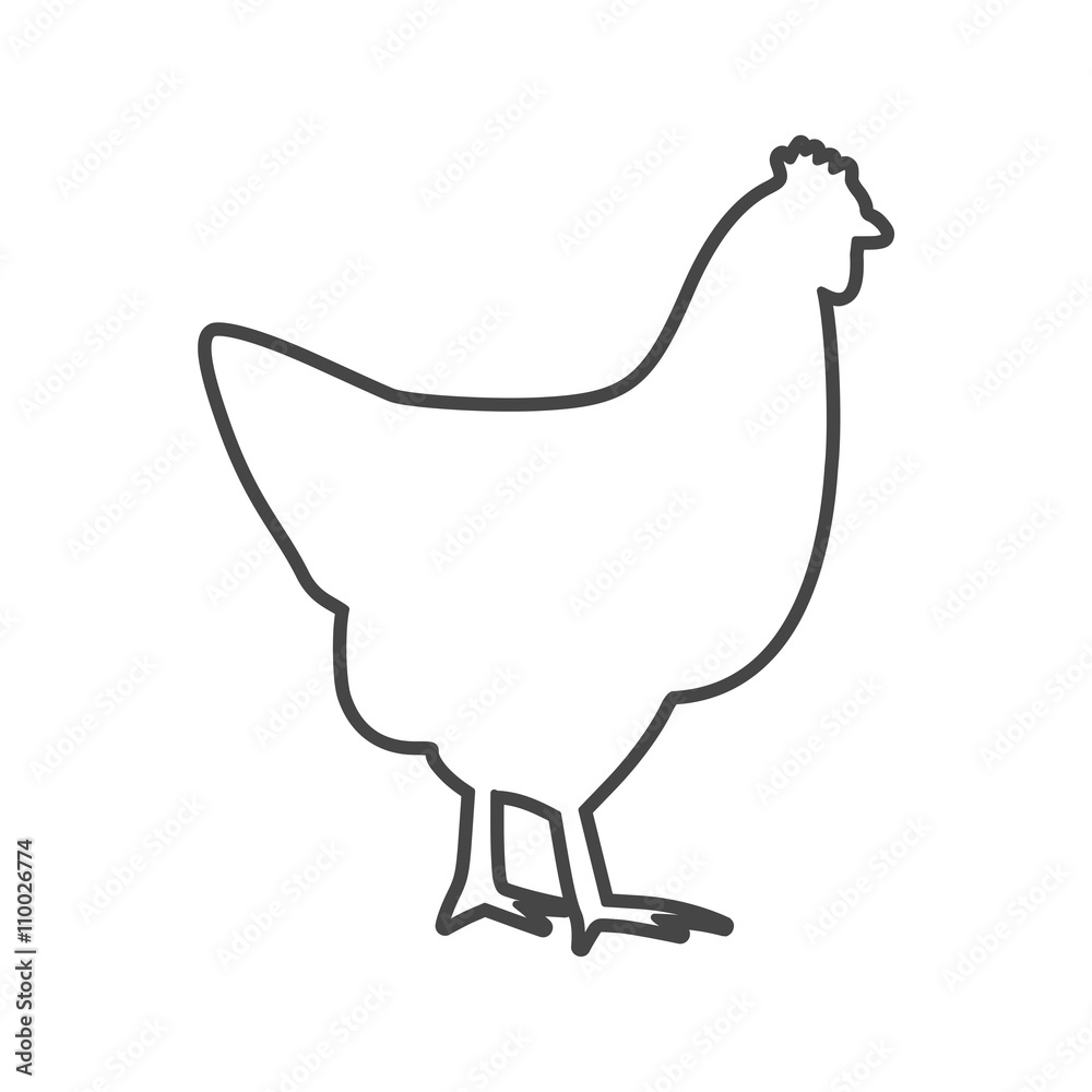 Hen line icon Stock Vector | Adobe Stock