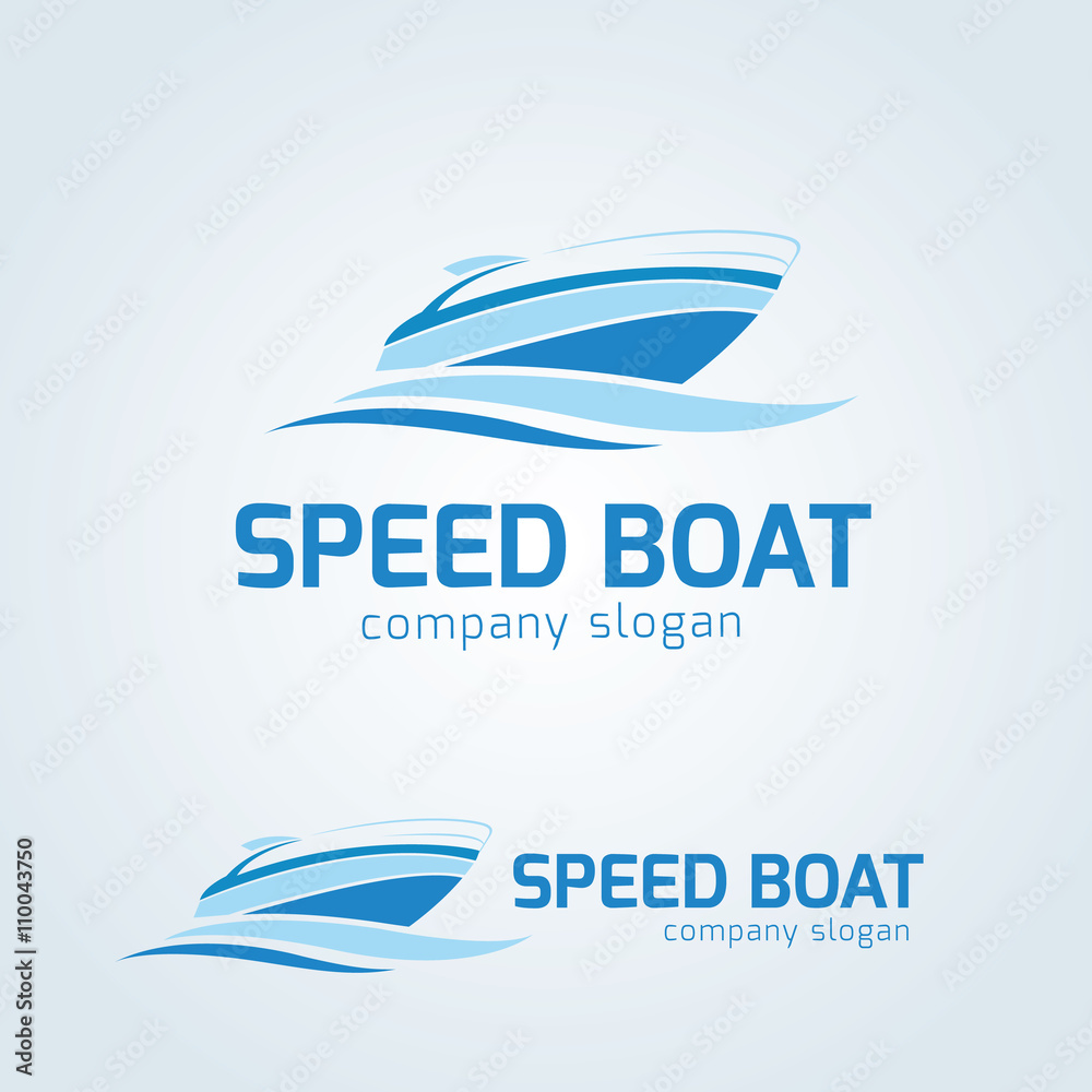 speed boat logo,boat logo,vector logo template Stock Vector | Adobe Stock