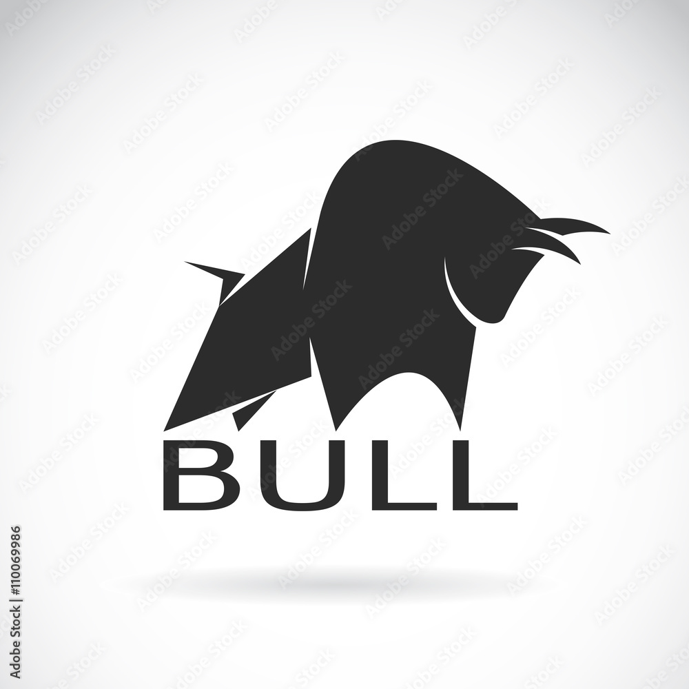 Vector image of an bull design on a white background. Logo, Symb Stock ...