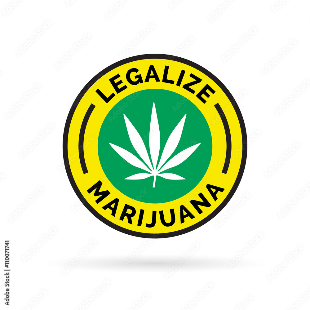 Legalize marijuana icon with cannabis leaf symbol. Vector illustration ...