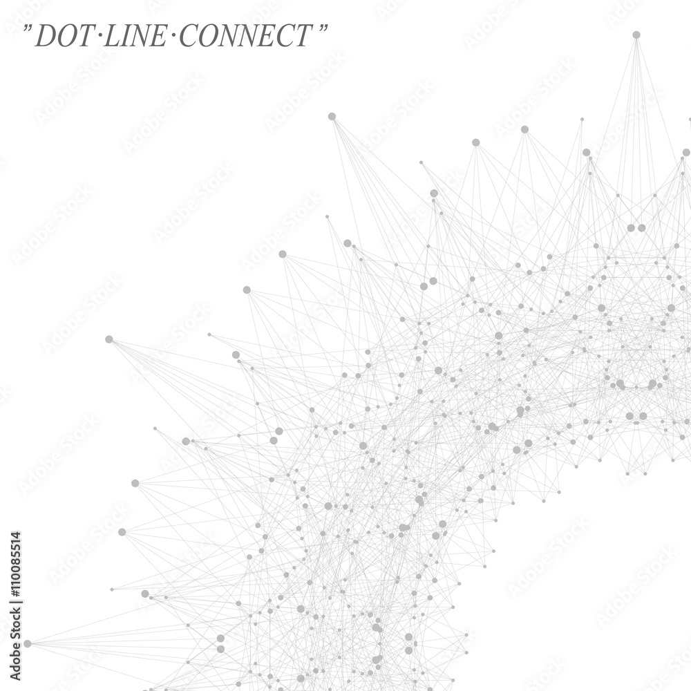 Geometric Graphic Background Molecule And Communication Connected Lines With Dots Concept Of