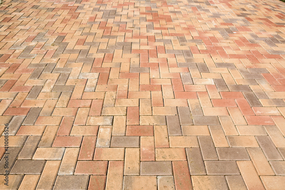 Red brick paving stones on a sidewalk Stock Photo | Adobe Stock