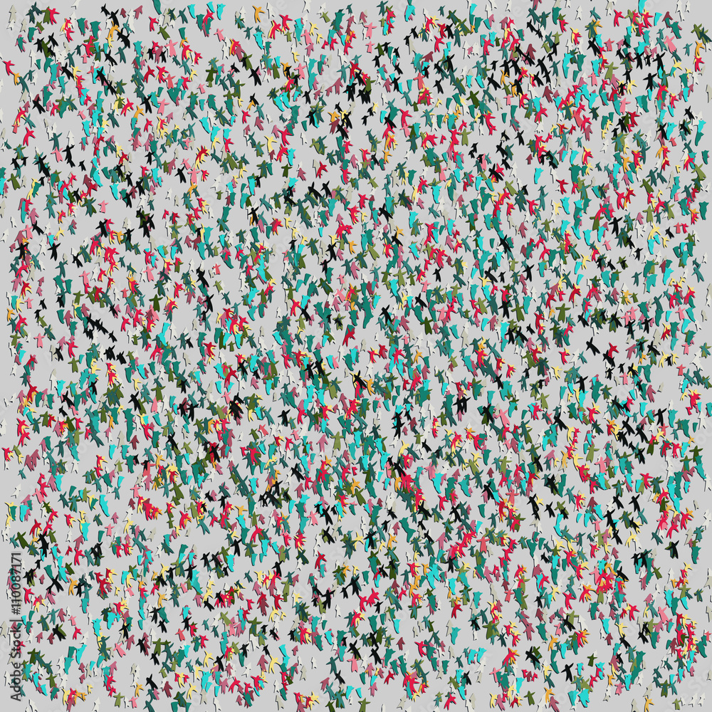 Large Group Of Stick People