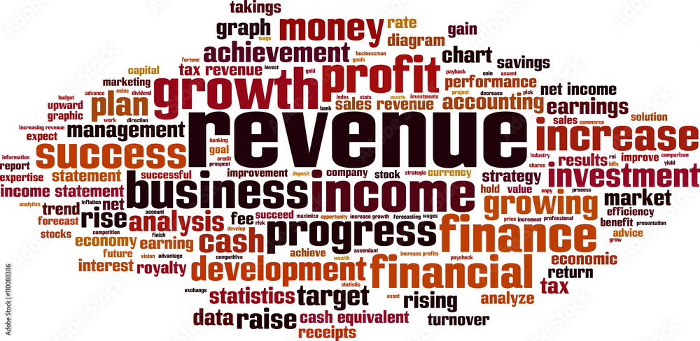 Revenue word cloud concept. Vector illustration Stock Vector | Adobe Stock