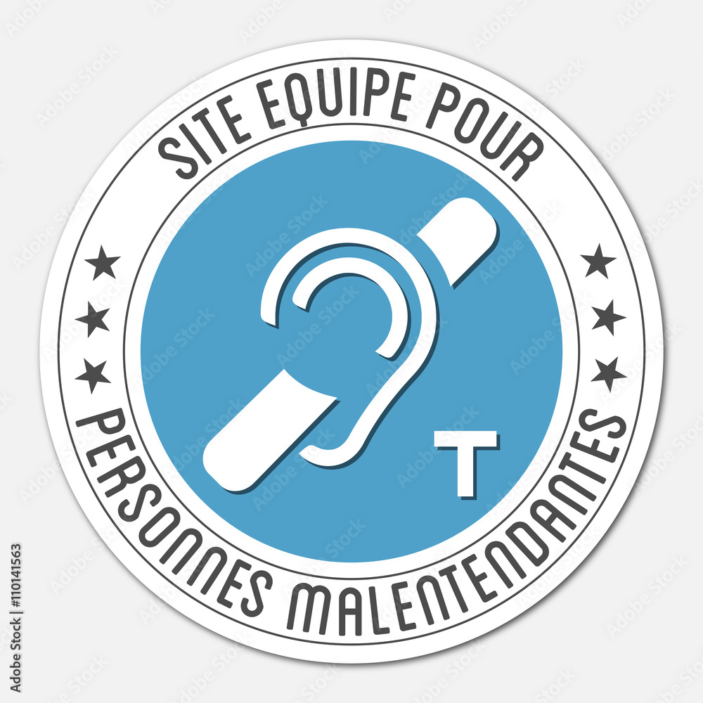 Logo site équipé pour personnes malentendantes. Stock Vector | Adobe Stock