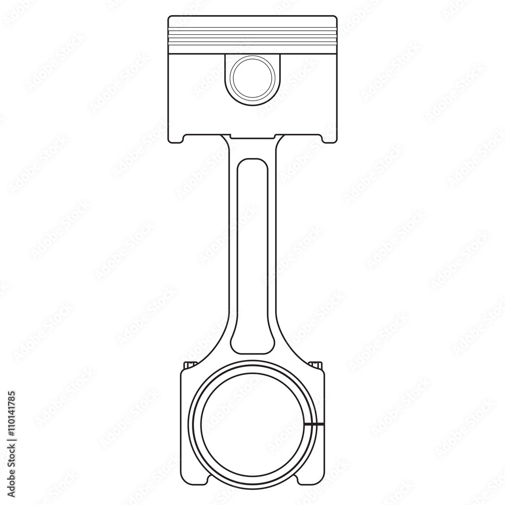 Piston. Outline icon Stock Vector | Adobe Stock