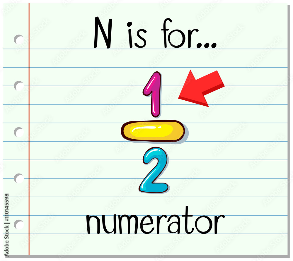 Flashcard letter N is numerator Stock Vector | Adobe Stock