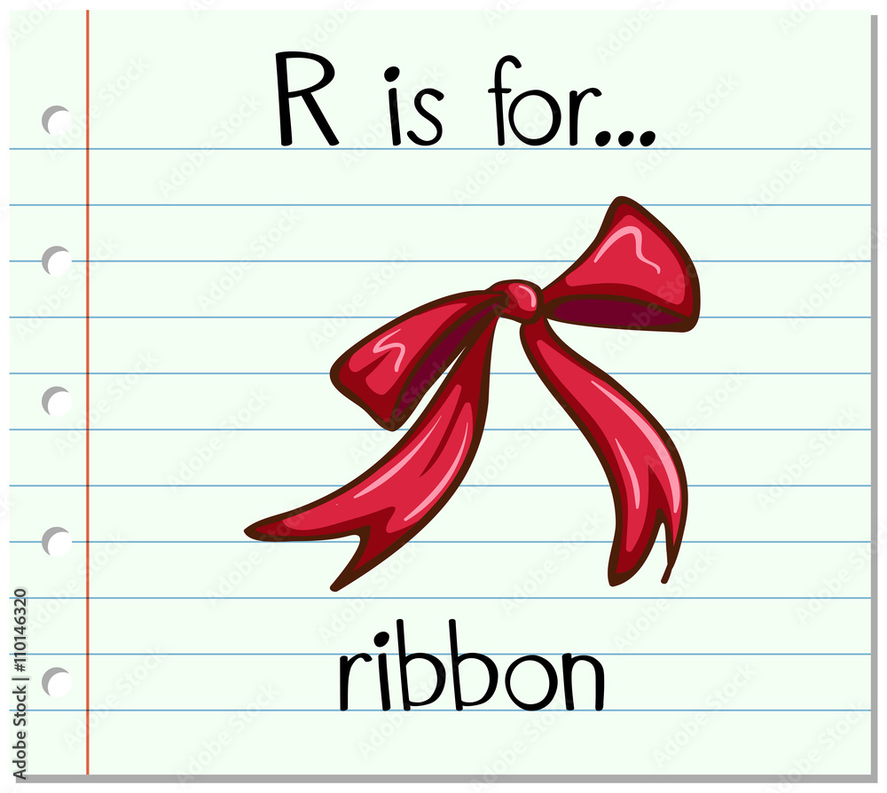 Flashcard letter R is for ribbon Stock Vector | Adobe Stock