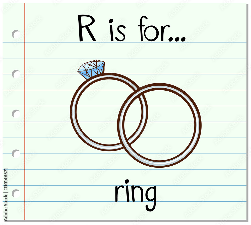 Flashcard letter R is for ring Stock Vector | Adobe Stock